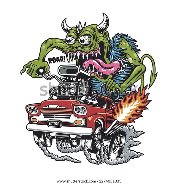 RAT Fink Style drawing – Bling Designs Clothing